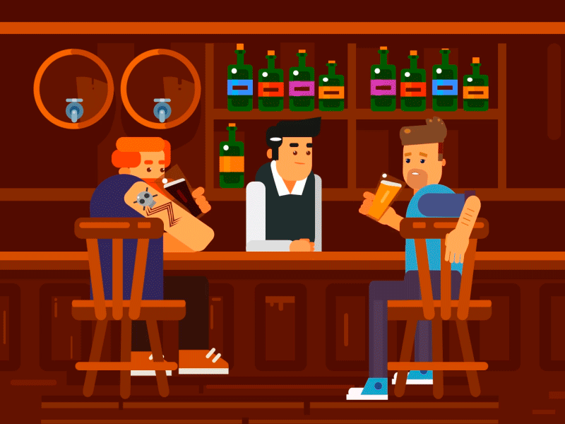At the bar by Alina on Dribbble