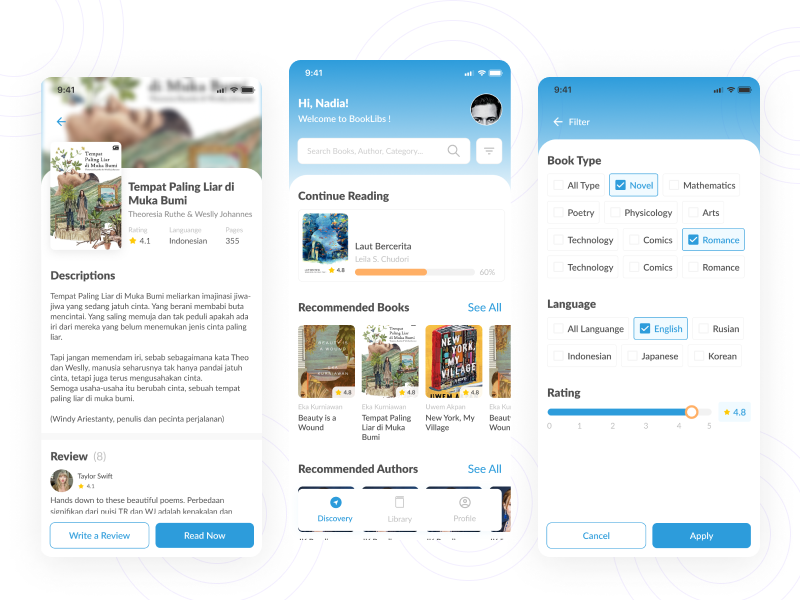 E-Book Application by Nadia Imawangi on Dribbble