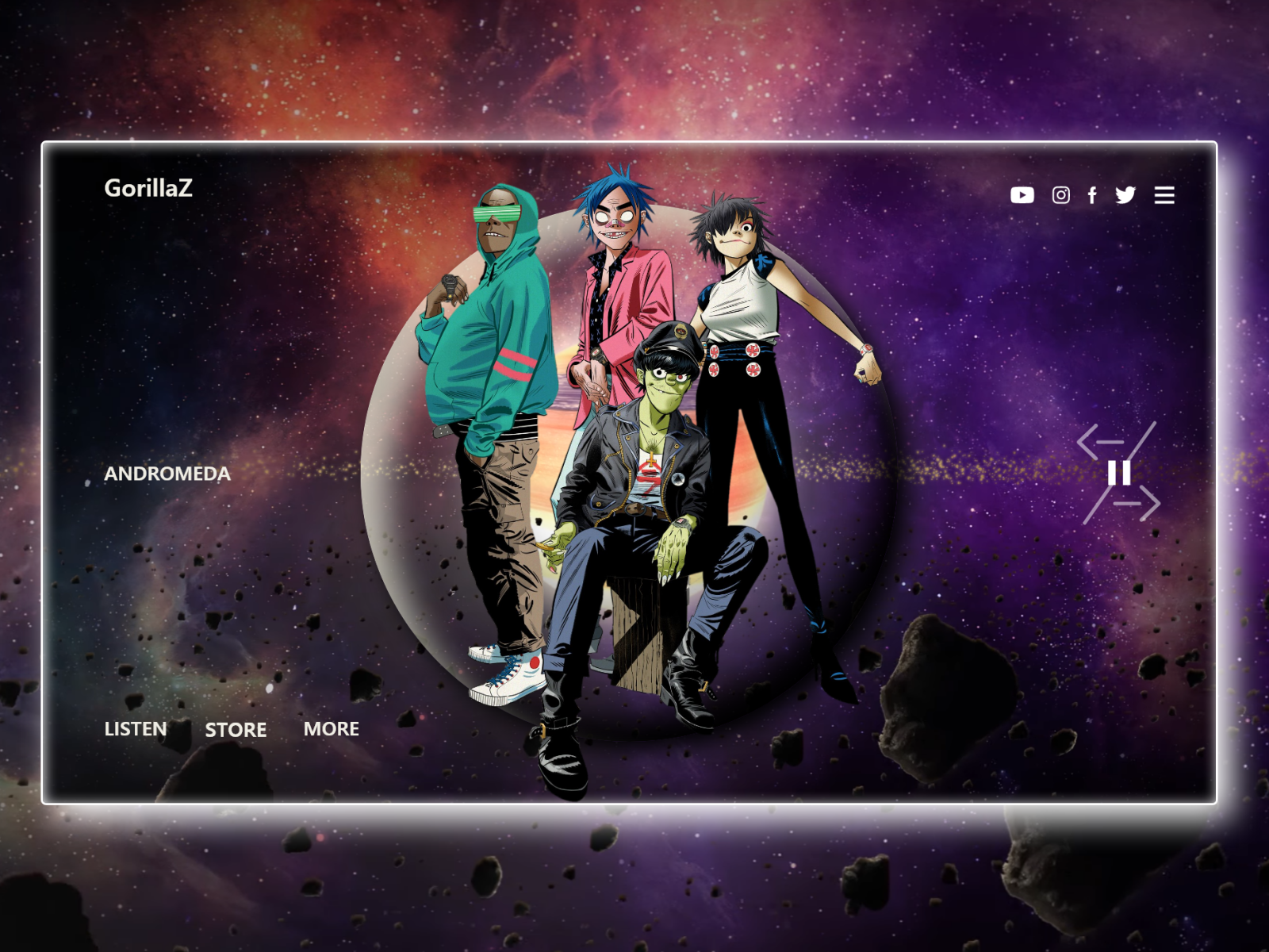 GorillaZ WebSite Home Page by beka lekishvili on Dribbble