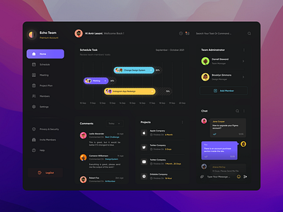 Dashboard | Team Managment 👨‍💻 by Amir Lesani for Echo on Dribbble