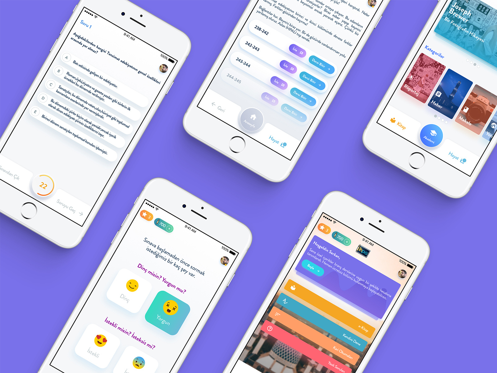 Exam App Design by Serkan Erdoğan on Dribbble