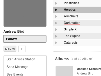 Wireframe for Artist Profile by James Barnes on Dribbble