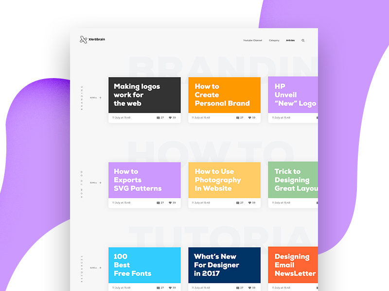 Personal Youtube Channel - Articles Page by Vaibhav Jadhav on Dribbble
