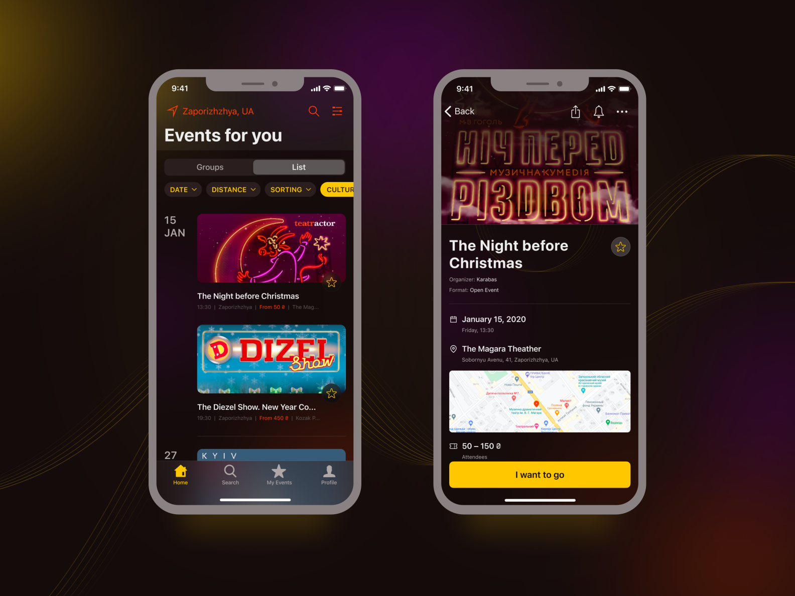Native iOS event app by Alyona Nalivayko on Dribbble