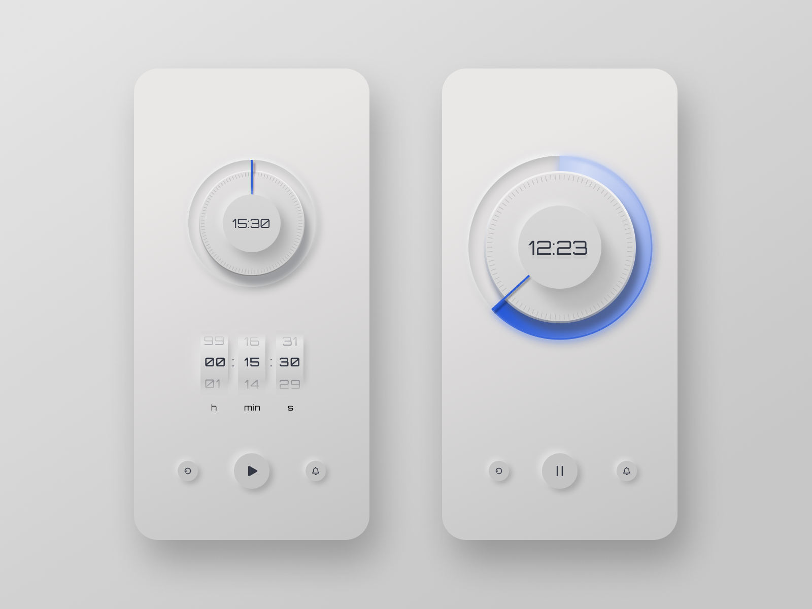Soft UI Countdown Timer by Marc Merle on Dribbble