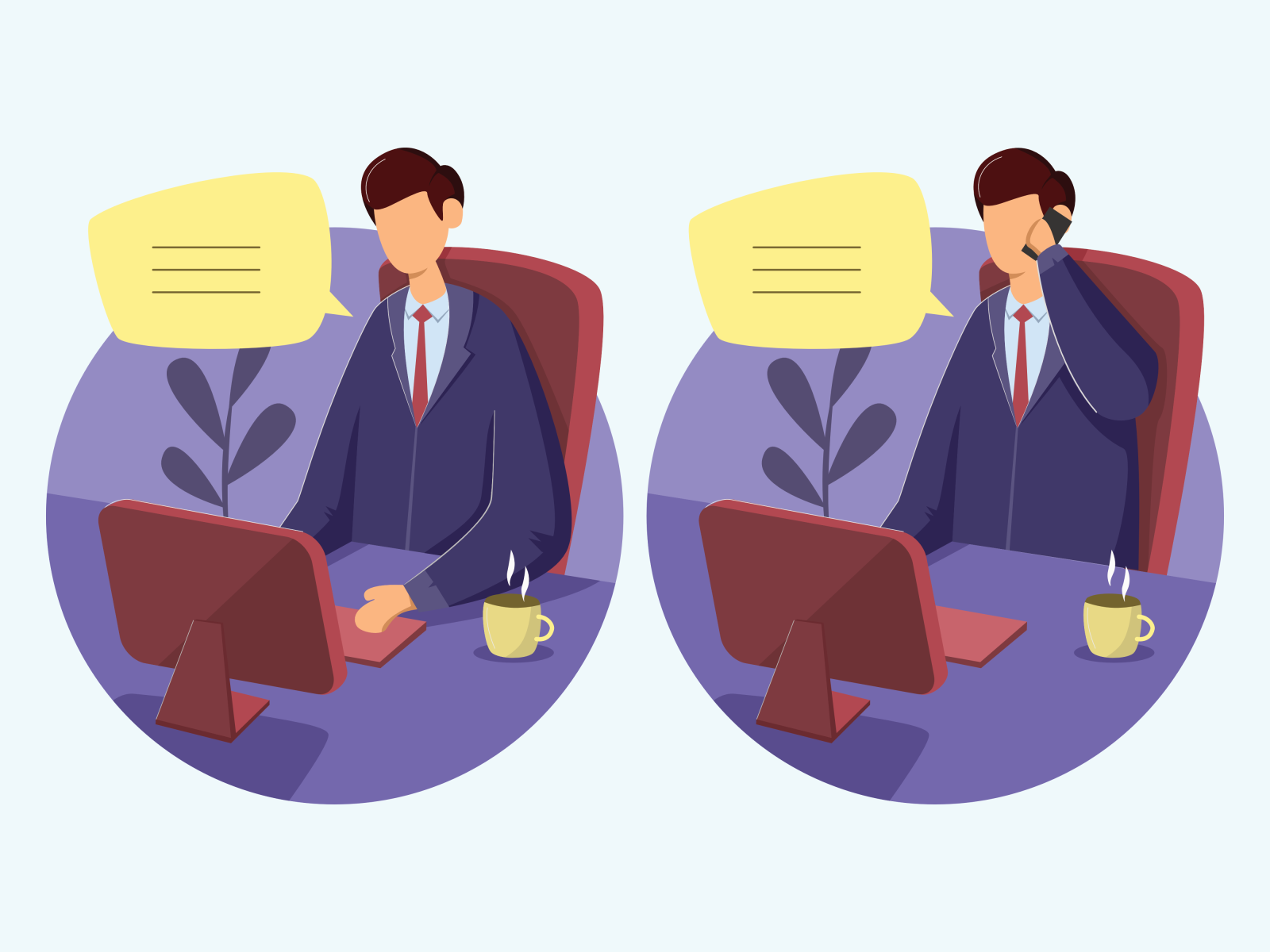 Business Man Using Computer Vector Illustration by Ahmad Ghilman on ...