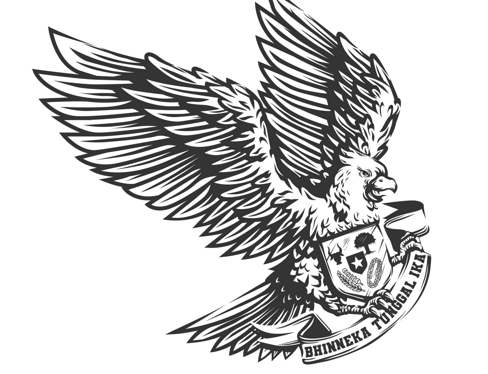 Burung Garuda Hitam Putih