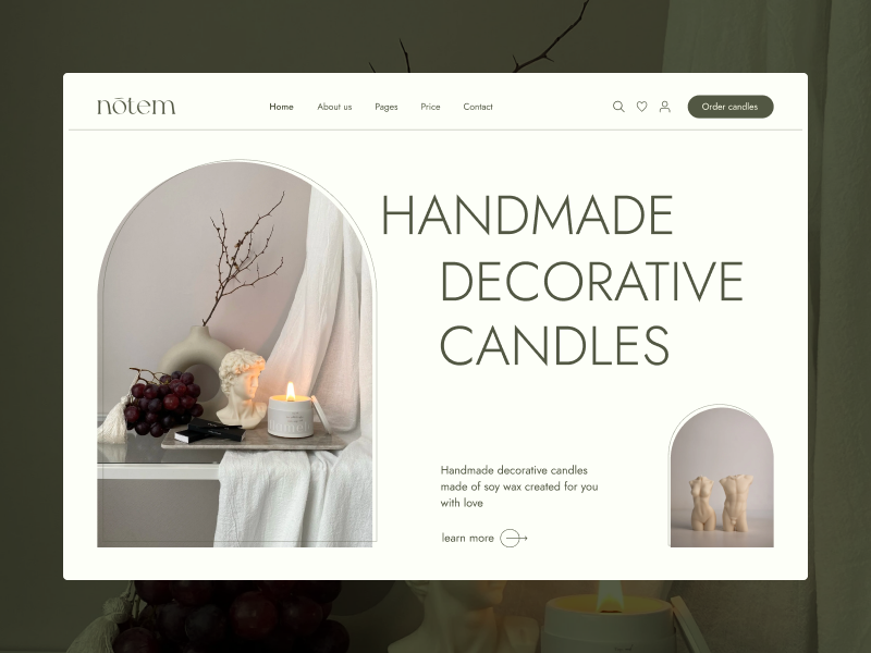 Website redesign concept of decorative candles by Lyudmila Rubtsova on ...
