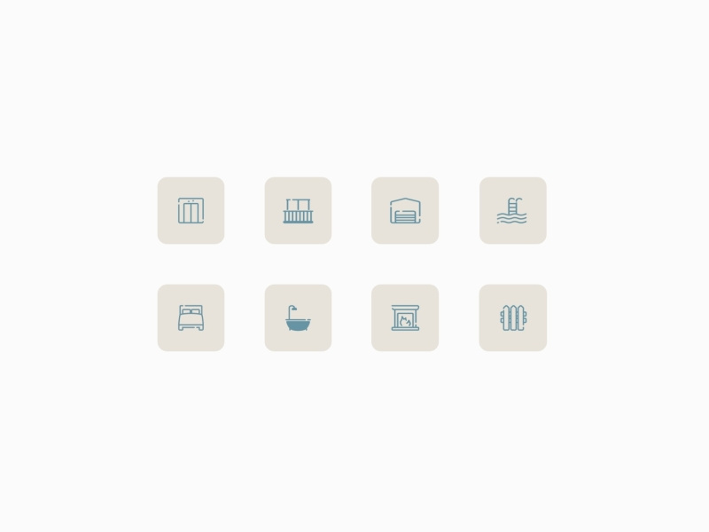 Icons for a property app by Chihiro Yoshikawa on Dribbble