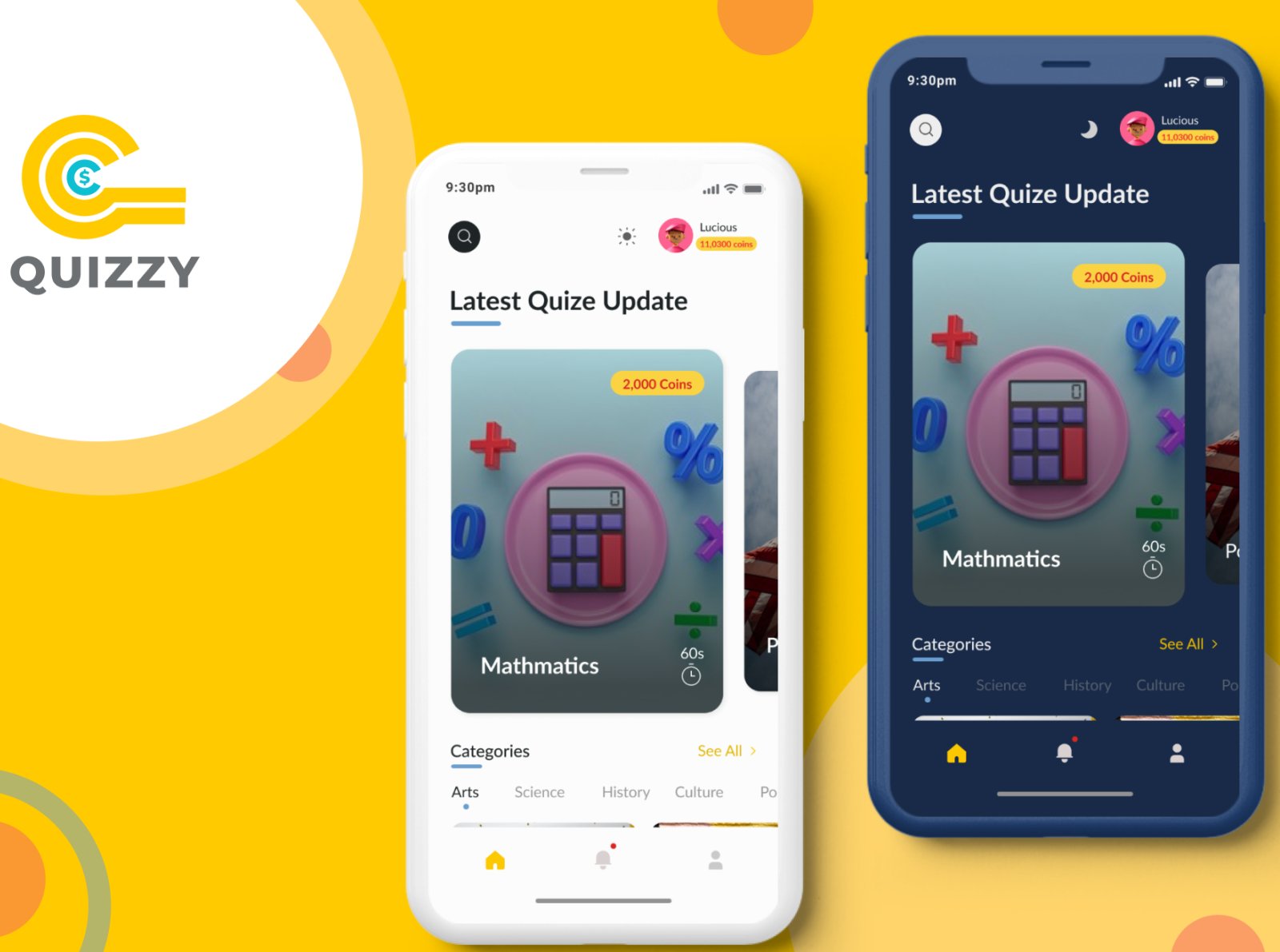 Quizzy - Mobile App Presentation by John Ifemezuo on Dribbble