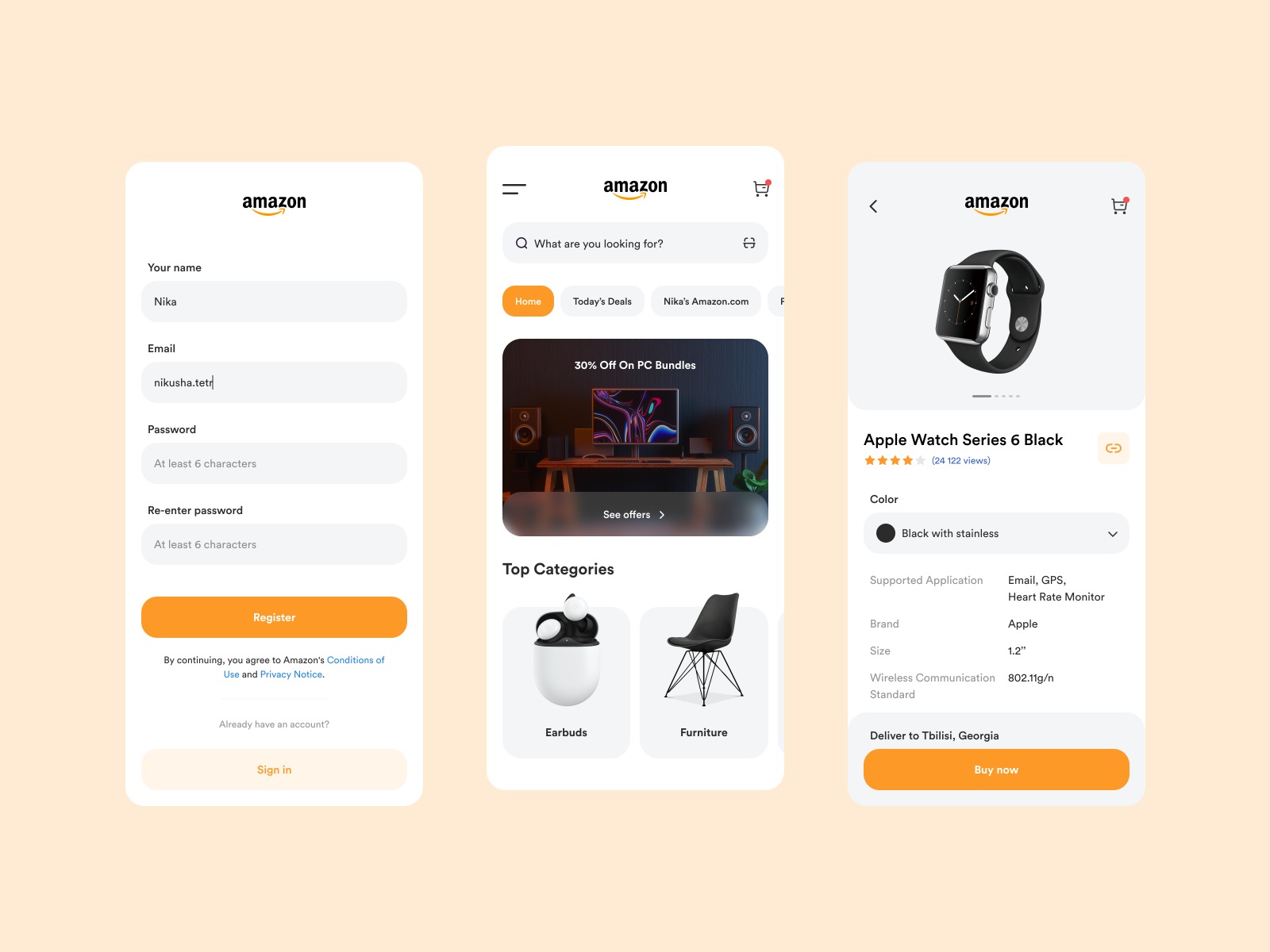 Amazon App by Nick Tetro for Steelmonk on Dribbble