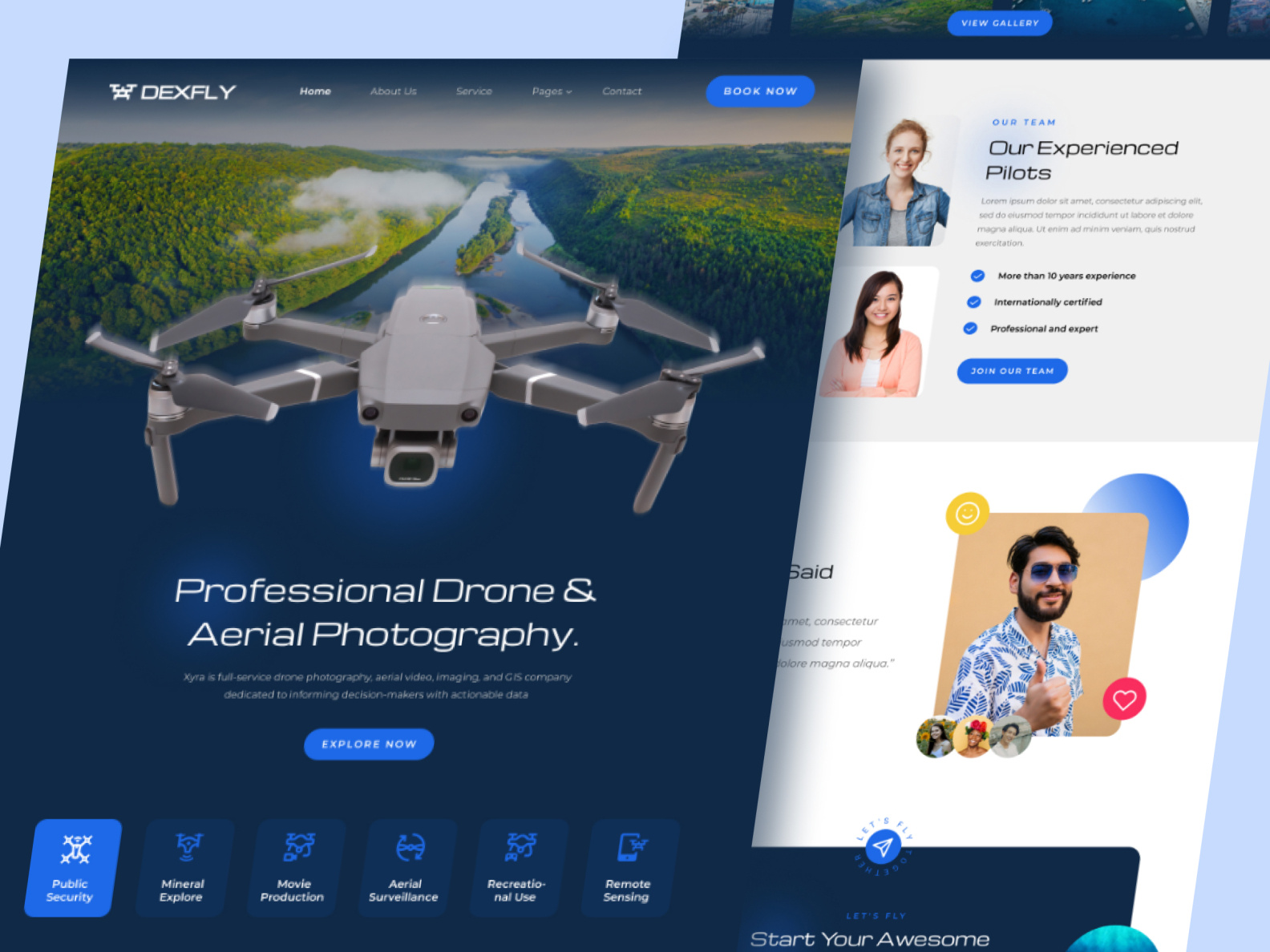 Dexfly Drone Aerial Photography Videography Website by Teguh Arief Ramadhan for Selaras Studio on Dribbble