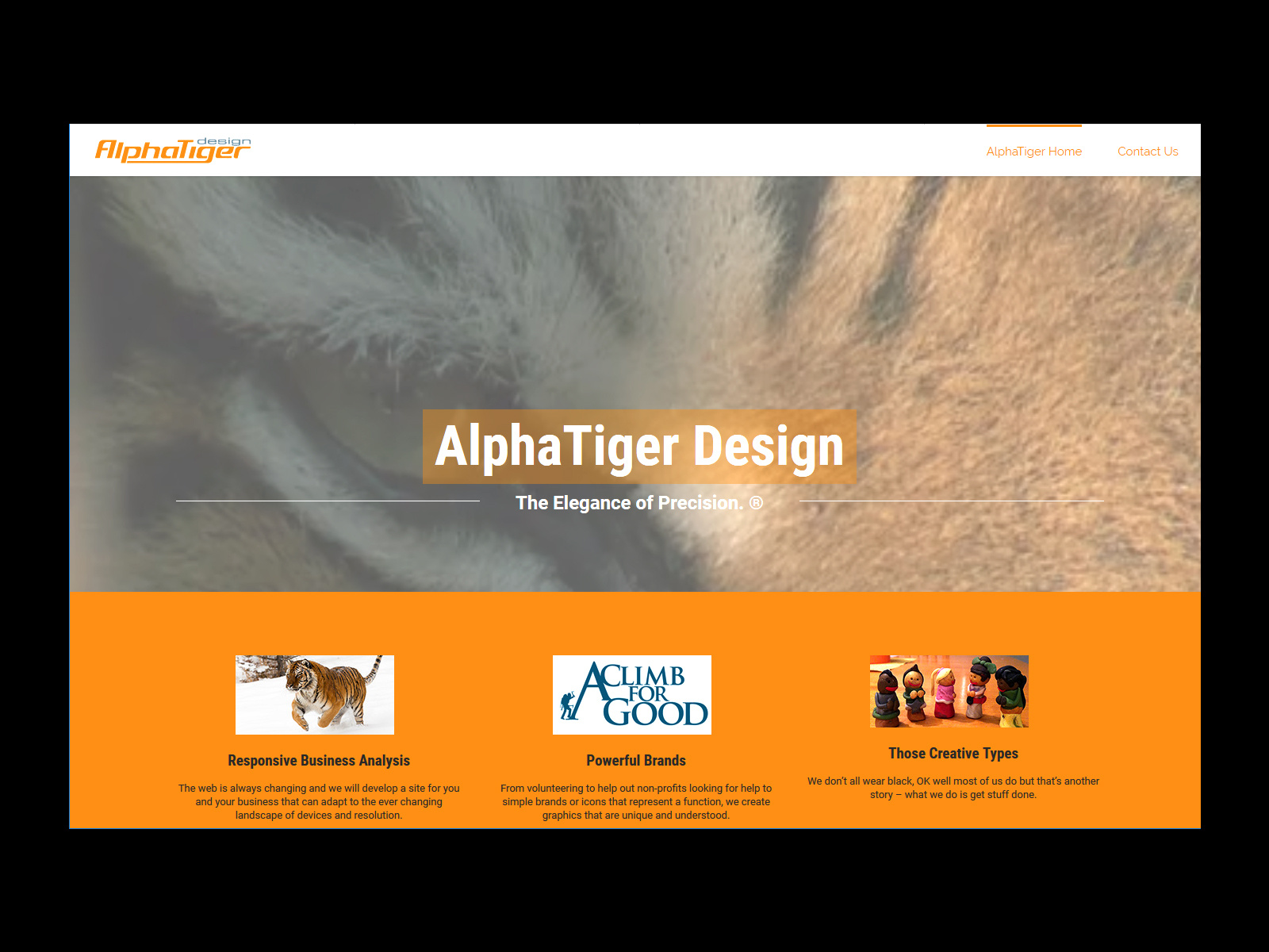 AlphaTiger Design Homepage by Dwight Taylor on Dribbble
