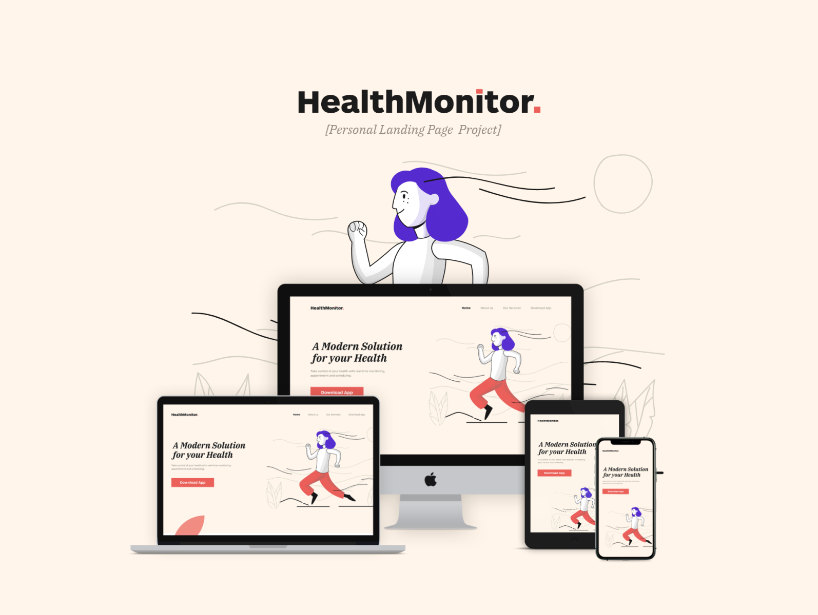 Health Monitor App Landing Page by Gold Nelson on Dribbble
