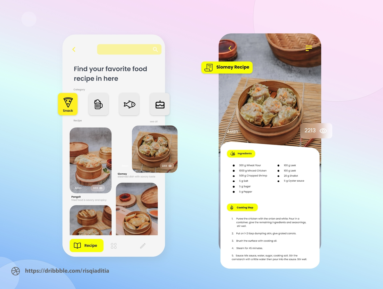 Make a Recipe UI/UX Design by Risqi Aditia on Dribbble