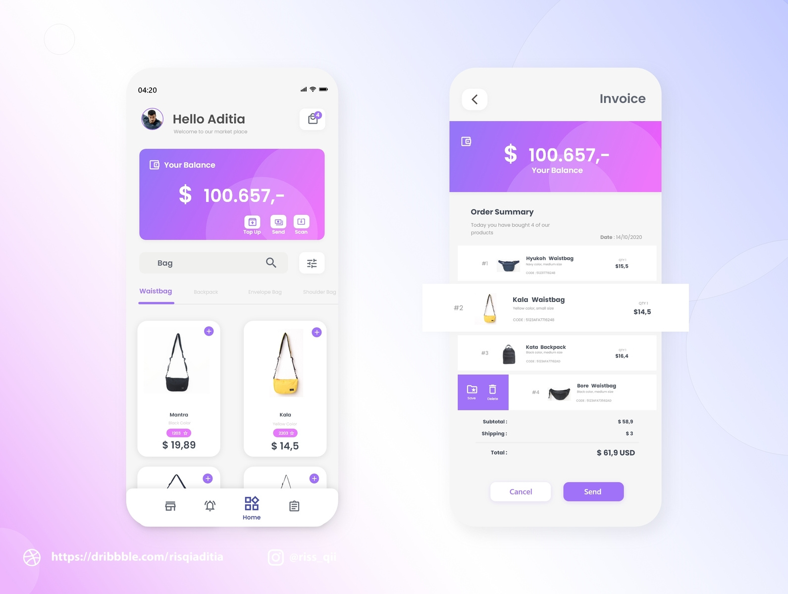 Make an Invoice UI/UX Design by Risqi Aditia on Dribbble
