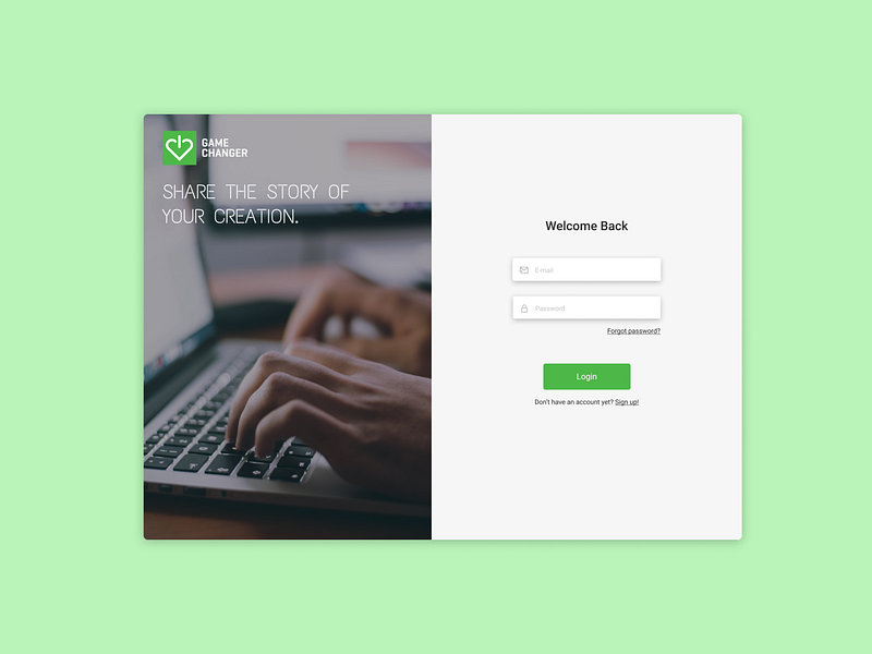 GameChanger Login by Priscilla Chan on Dribbble