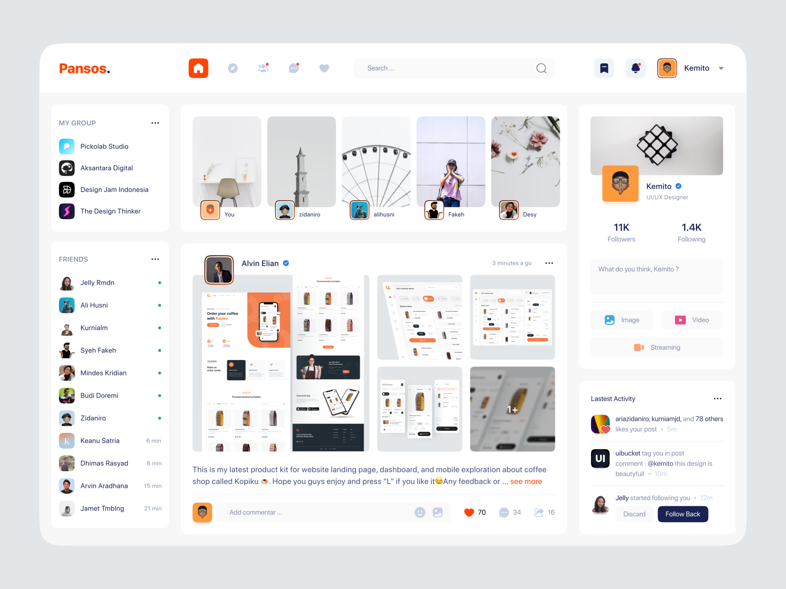 Pansos - Social Media Dashboard App by Alvin Elian for Pickolab Studio ...