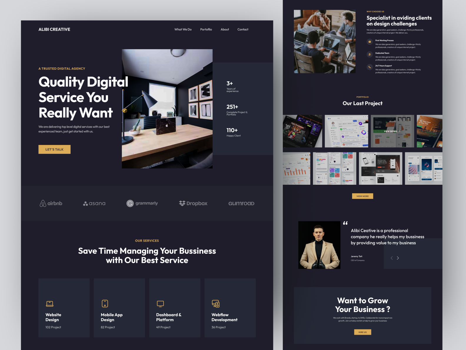 Alibi - Creative Agency Landing Page by Alvin Elian for Pickolab Studio ...