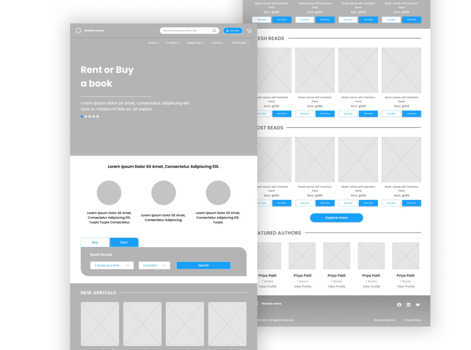 Rental Books Website by Diksha Panchal on Dribbble