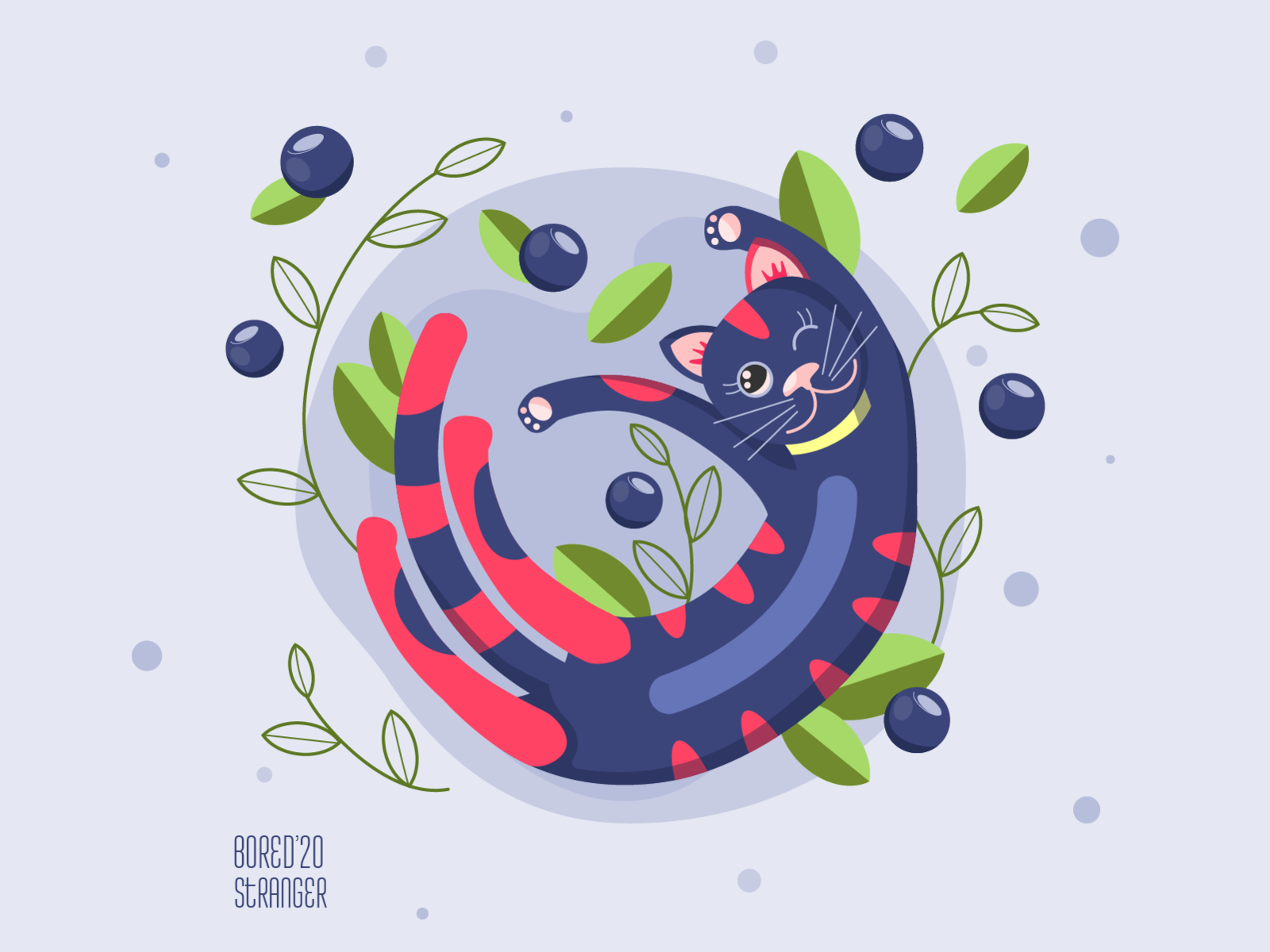 Blueberry cat by Anna_Savchenko on Dribbble