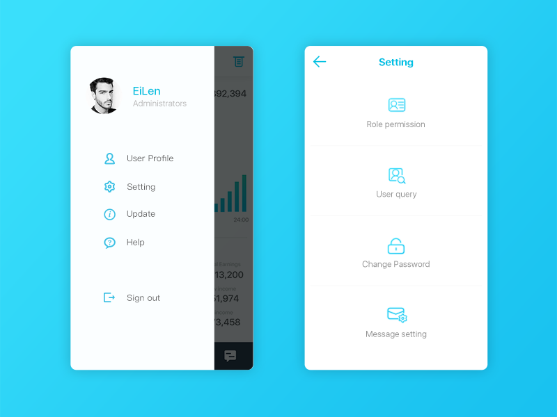 Personal center and setting by ellen_chan on Dribbble