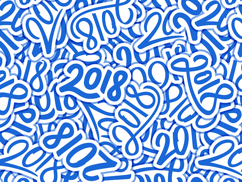 2018 numbers design. Seamless pattern by Yurlick on Dribbble