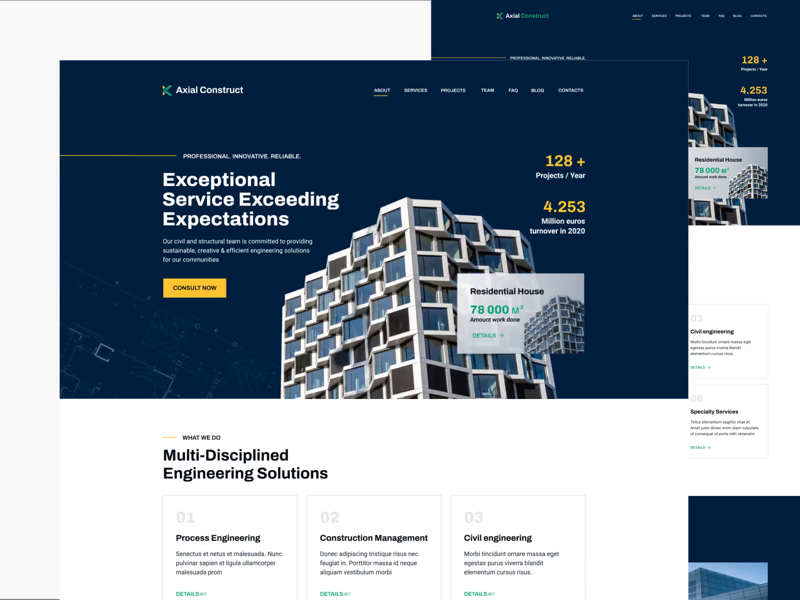 Axial – Construction Company Template by Yana Palamarchuk for merkulove ...