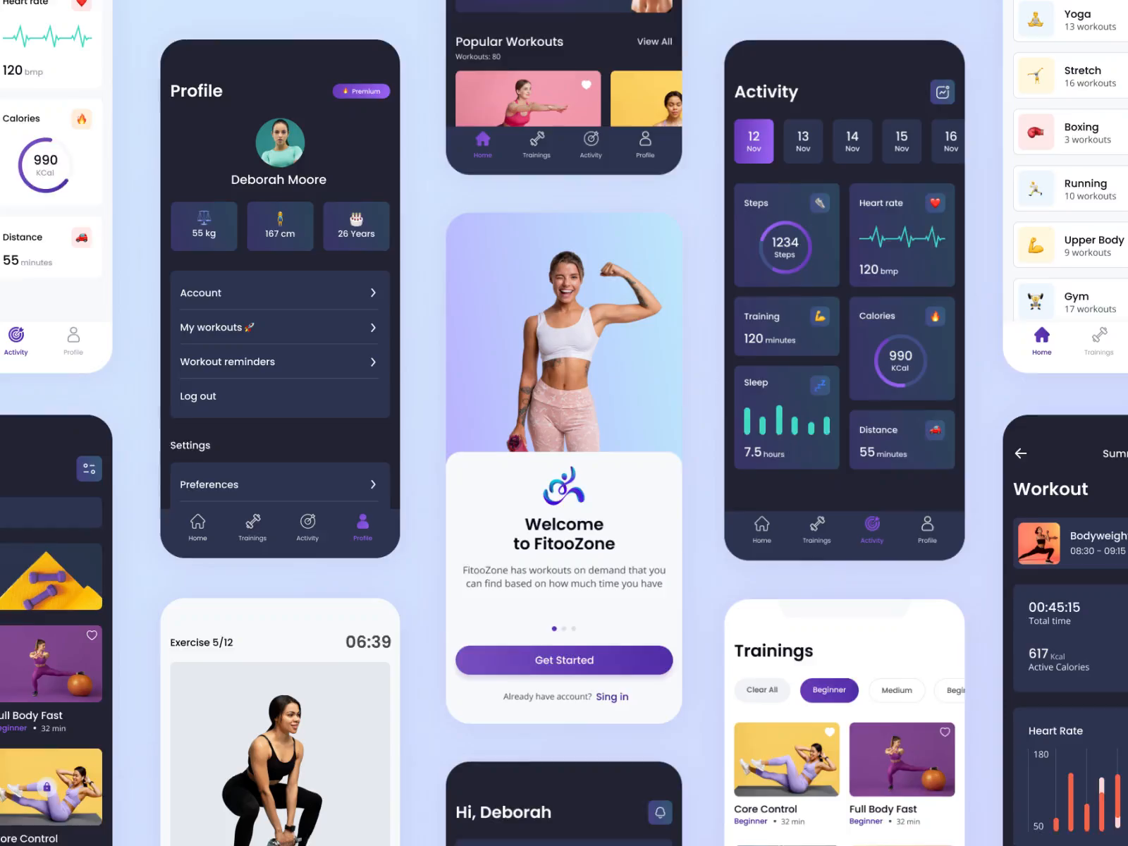 Fitness Mobile App Design by Yana Palamarchuk for merkulove on Dribbble