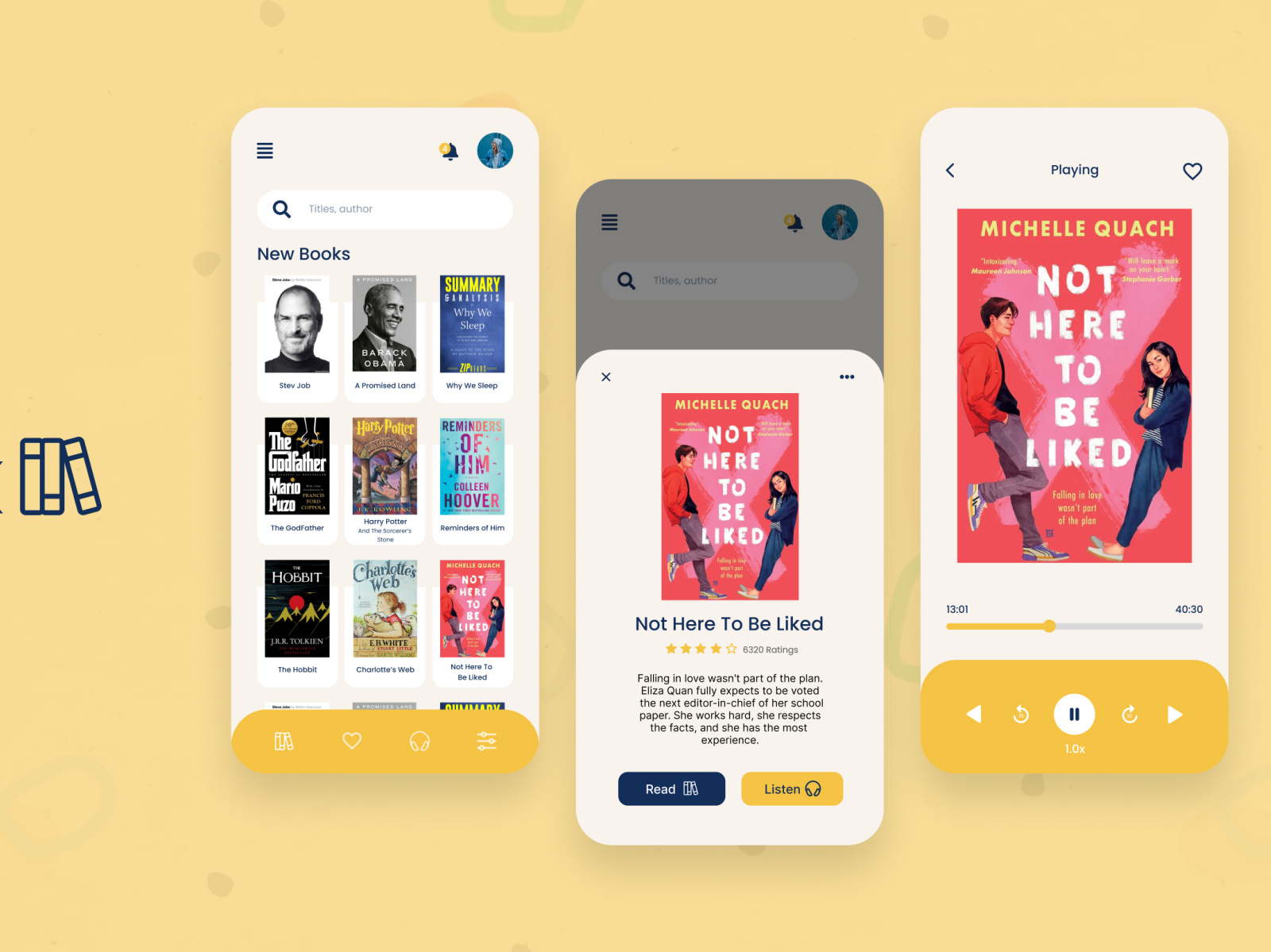 Audio Book Mobile App by povvichar on Dribbble