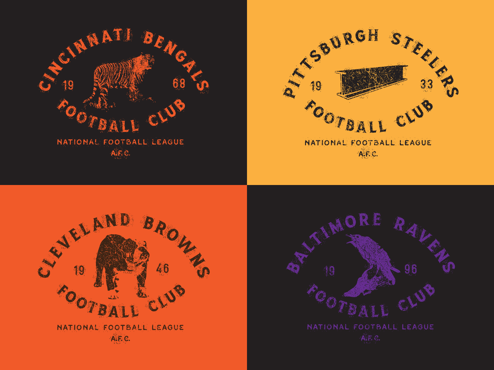 Vintage NFL Lockup Project by Sean McCarthy on Dribbble
