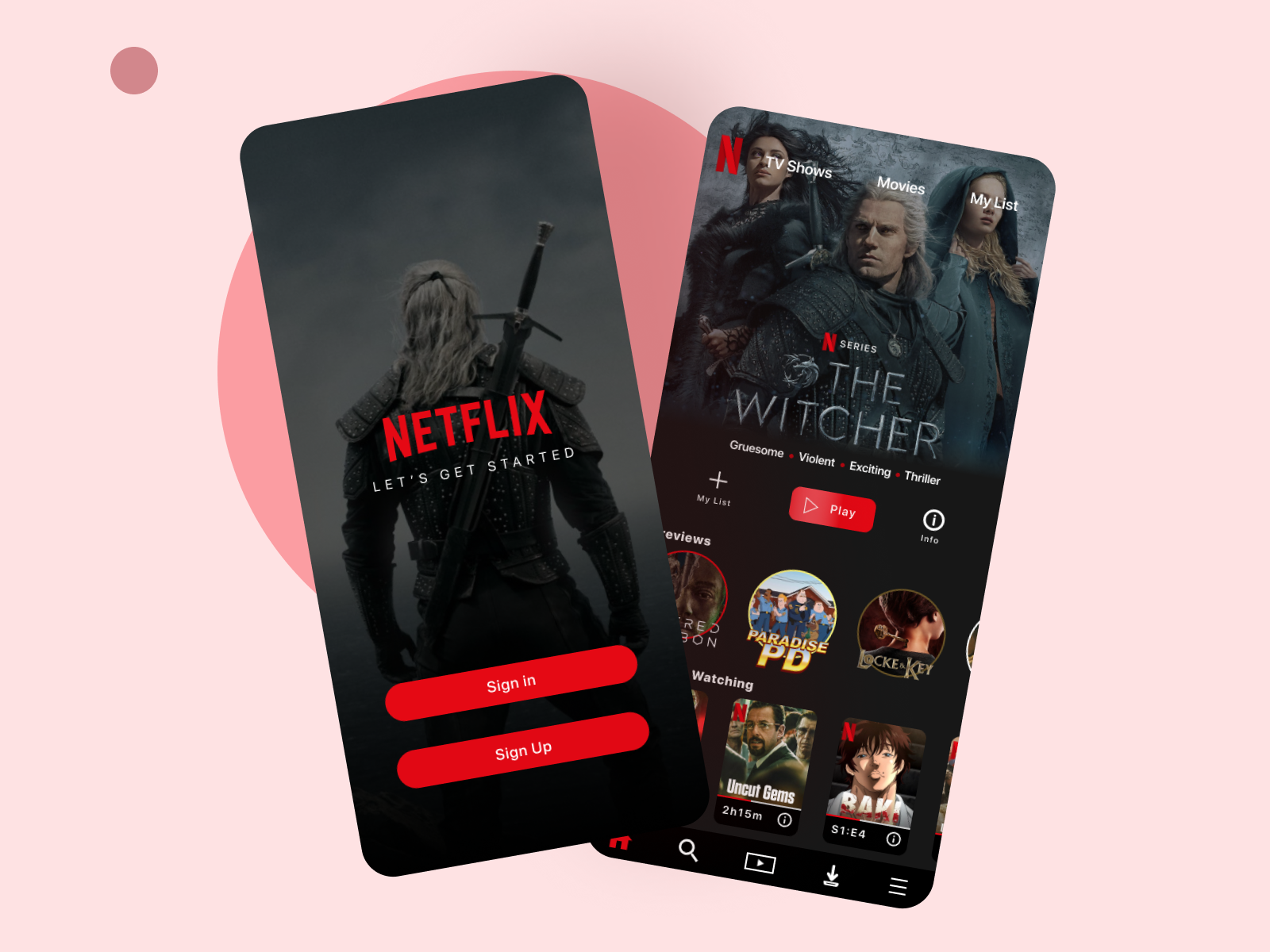 netflix app redesign ui by Mitran Constantin Bogdan on Dribbble