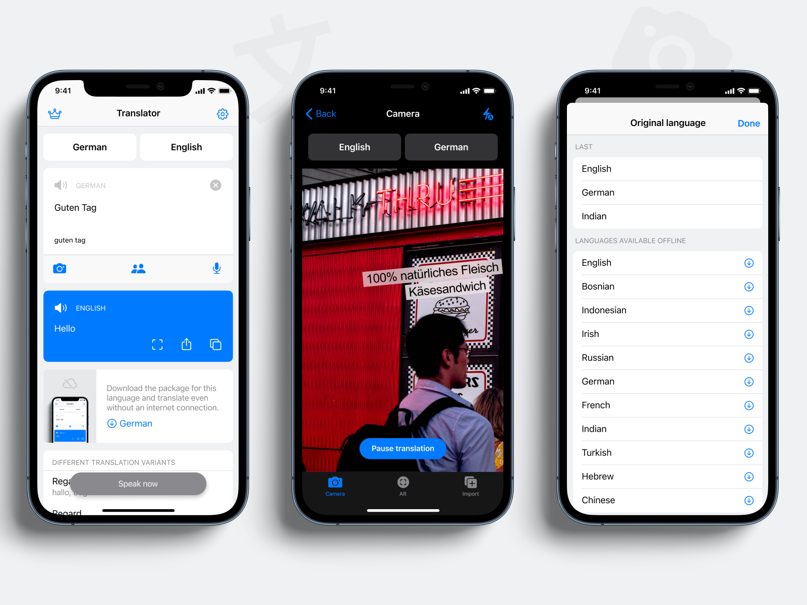 Translator app iOS app design by vladchai on Dribbble