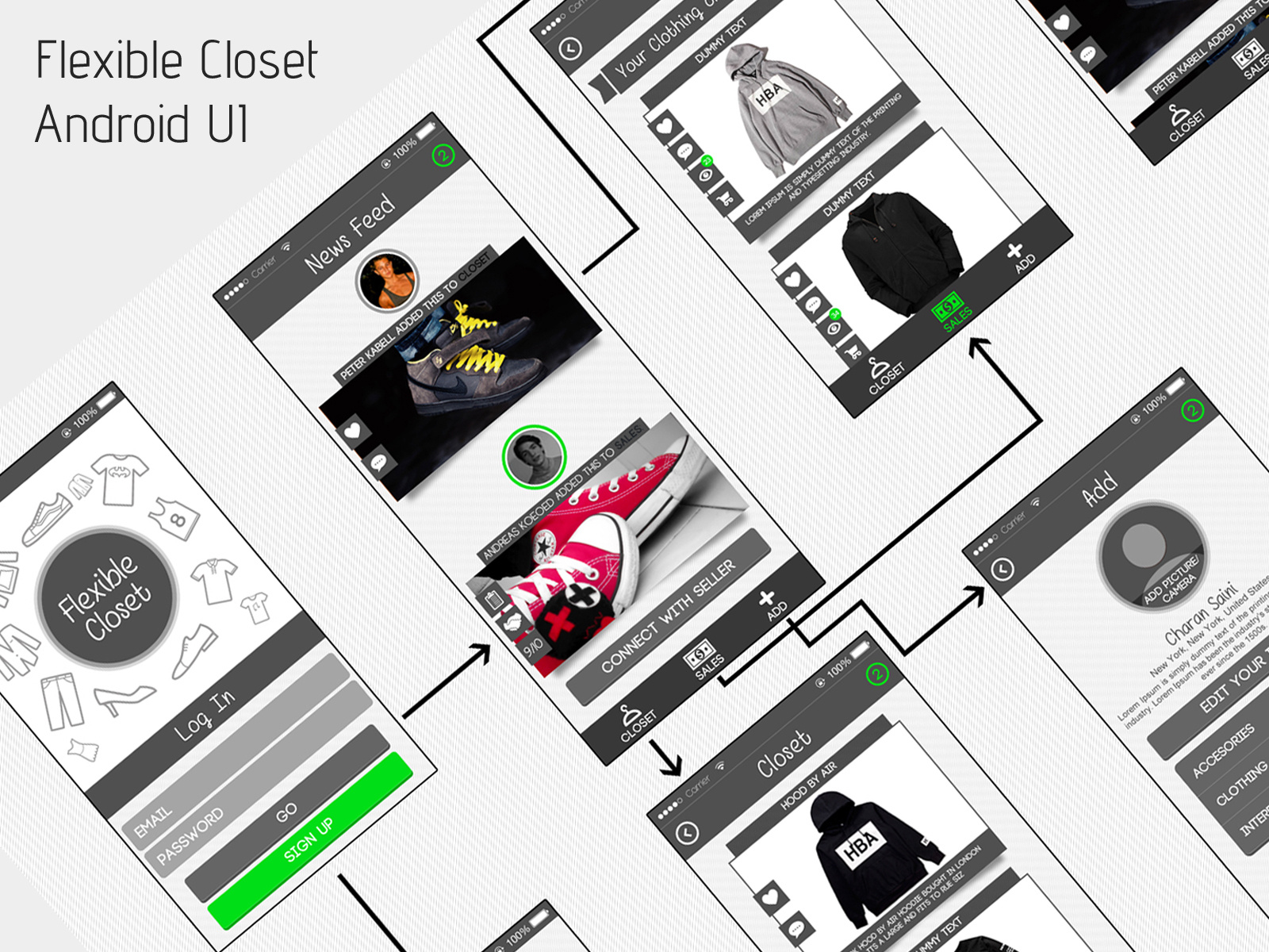 Flexible Closet Android UI Design by Charan Saini on Dribbble