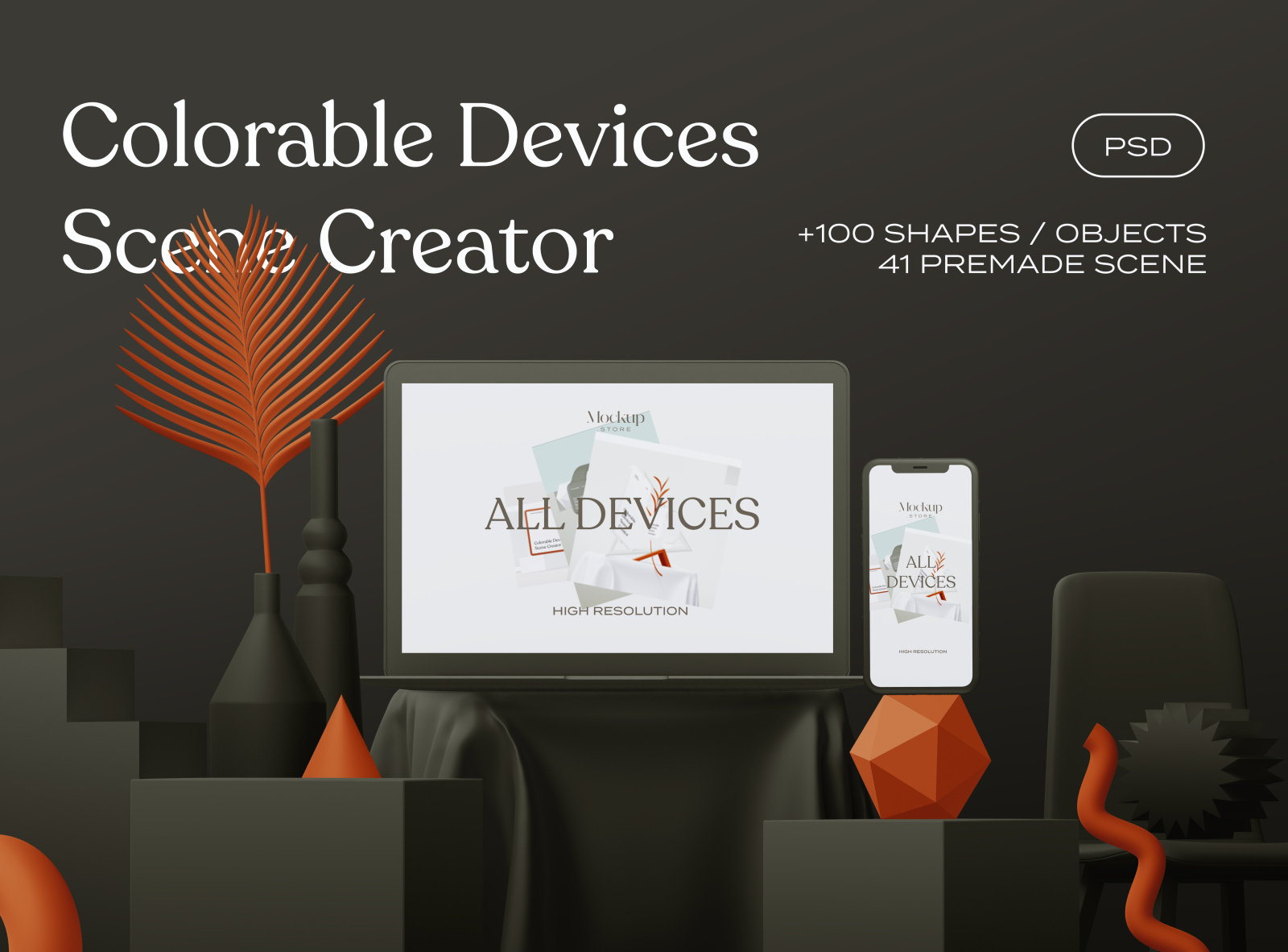 Colorable devices mockup scene creator by Mockup.Store on Dribbble