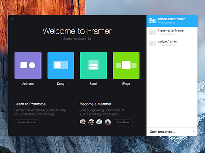 Welcome Window by Jonas Treub for Framer on Dribbble