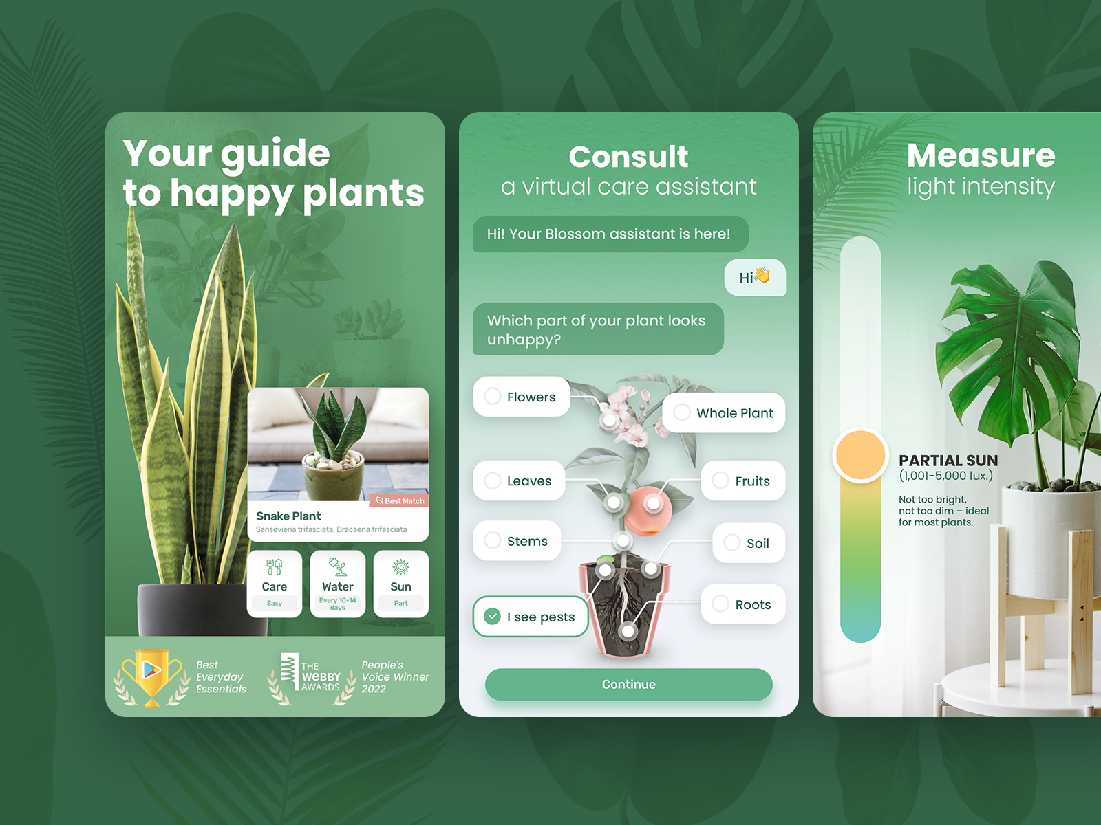 Blossom app Screenshots for Google Play by Aleksandra Makarova on Dribbble