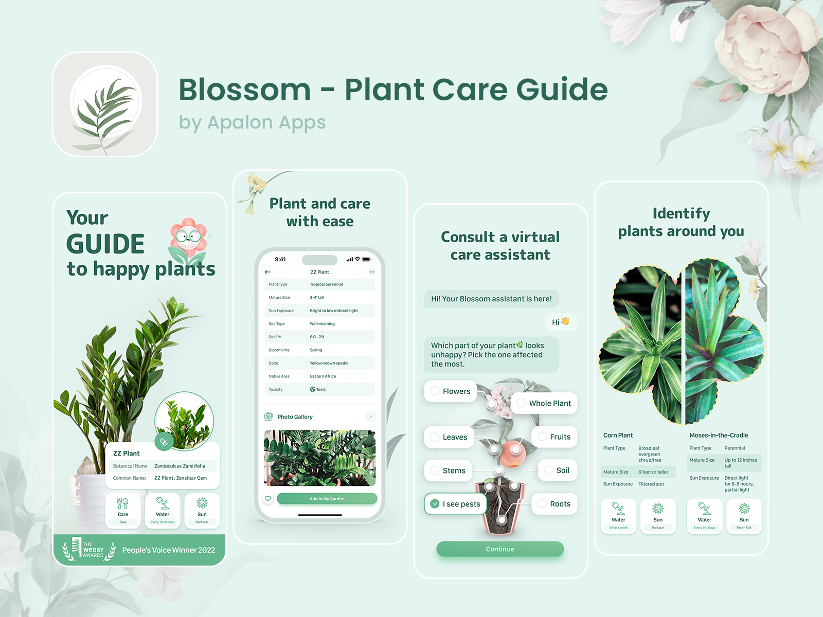 ASO design for Blossom app by Aleksandra Makarova on Dribbble