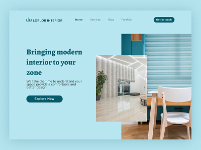 Hero section an interior design company by Raymond OG on Dribbble