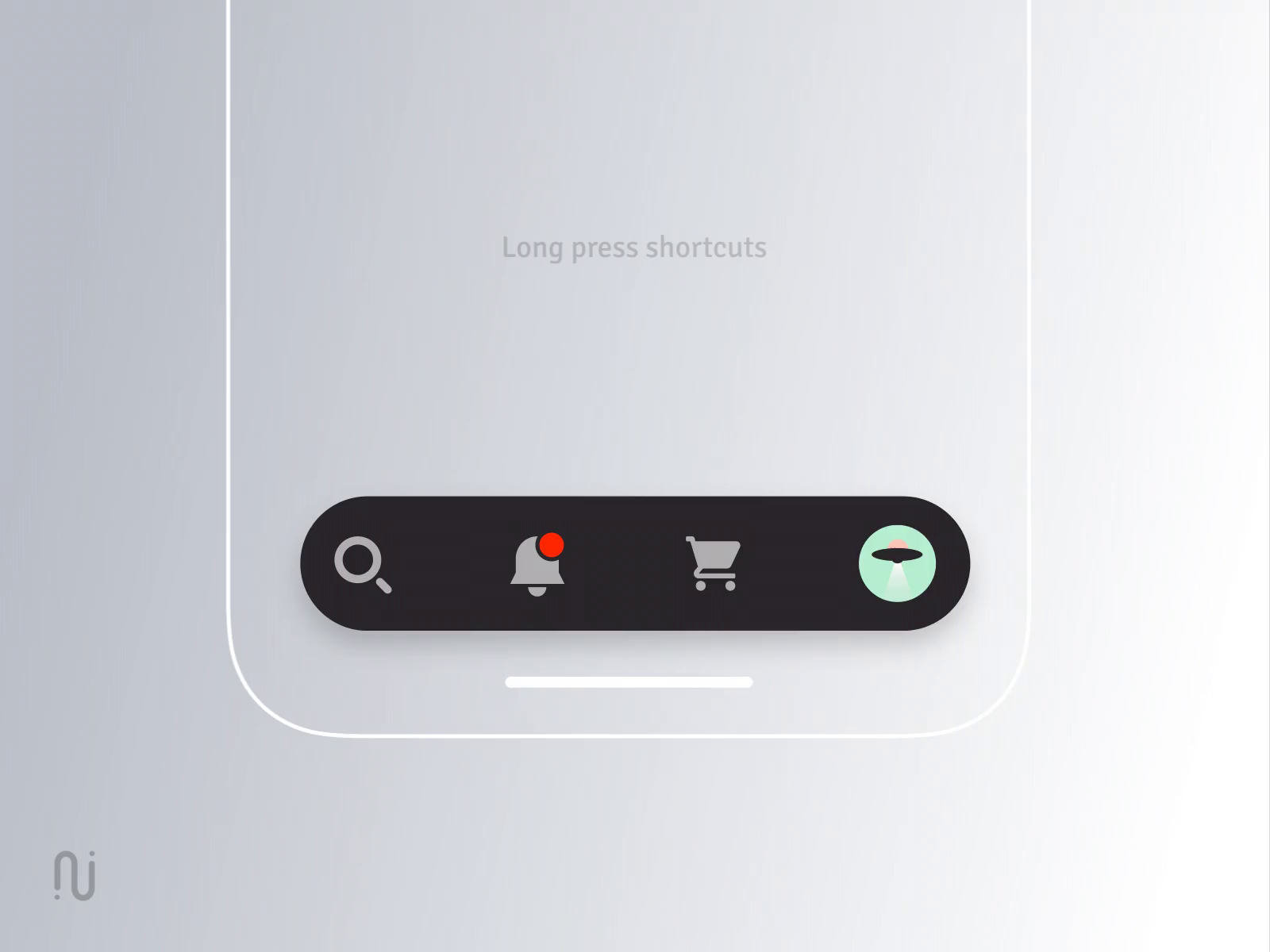 Tabbar long press shortcuts by nasserui_ on Dribbble