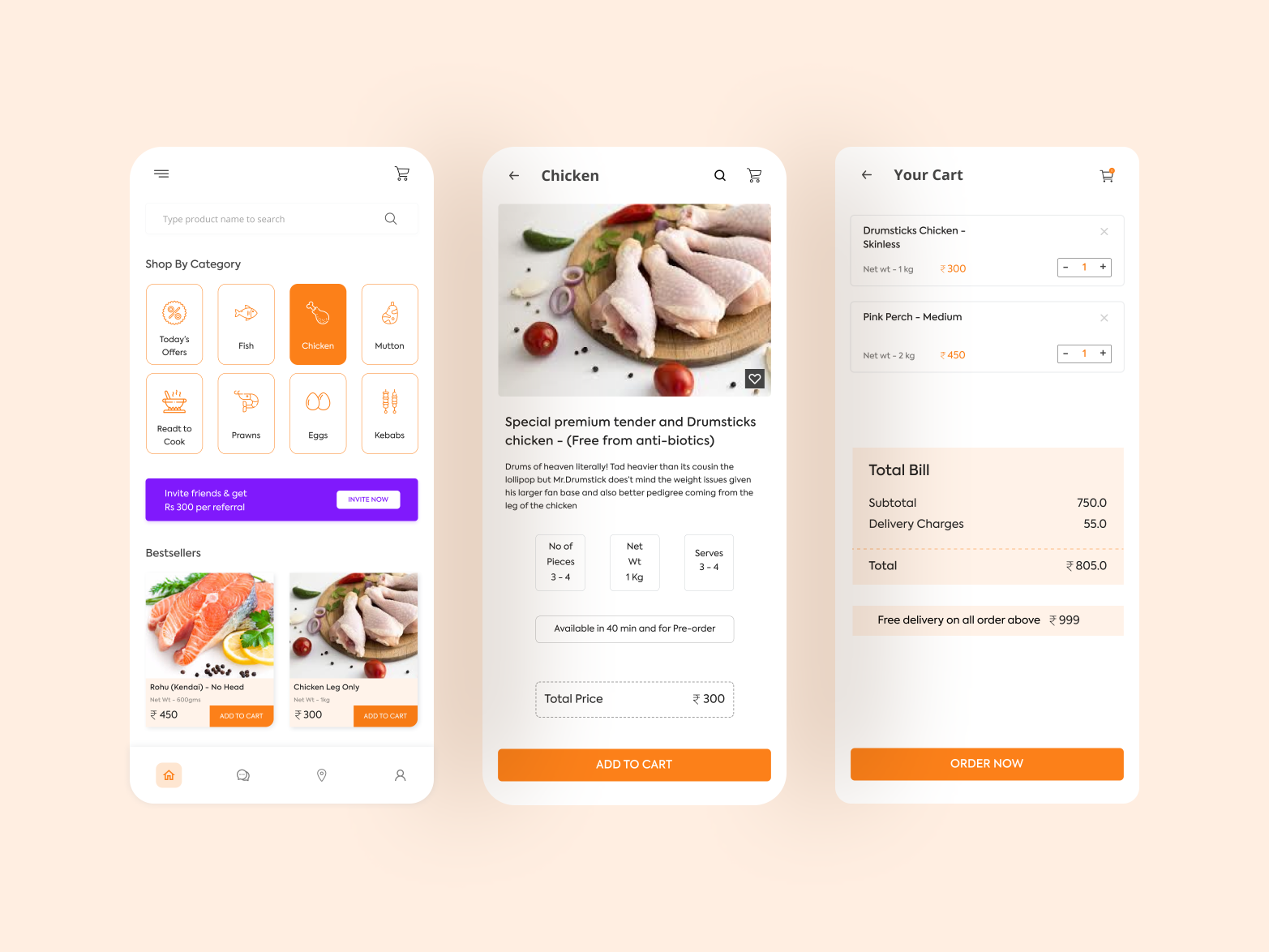 Meat Order App Concept by Parthiban venkatesan on Dribbble