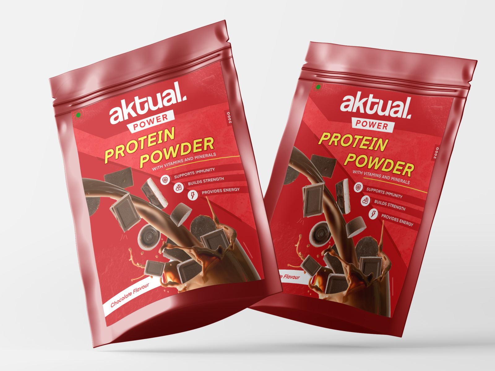 aktual Power Protein Powder Packaging Design by Vishal Rao on Dribbble