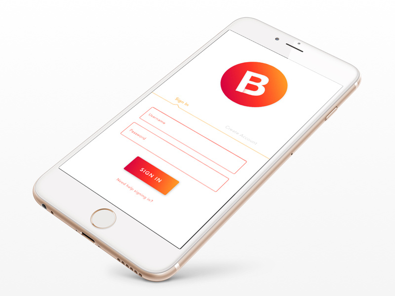 App Sign In Screen by Carly Bartel on Dribbble