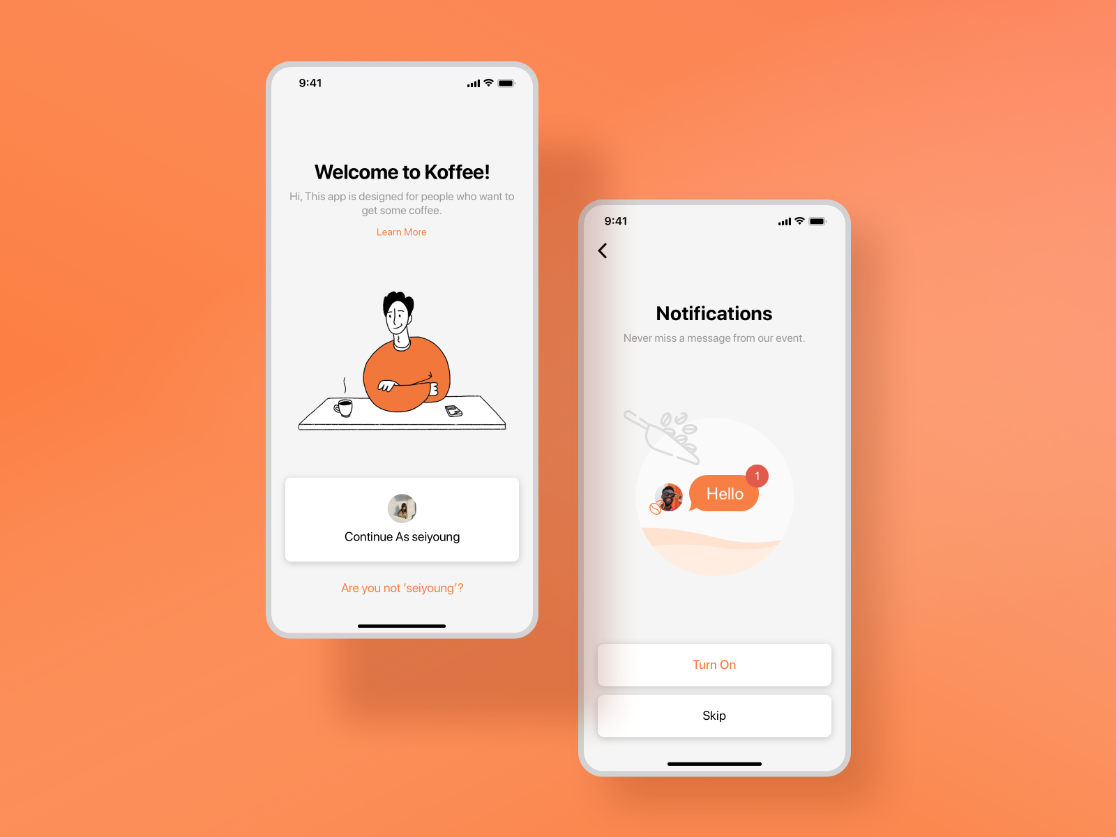 KOFFEE coffee service onboarding design concept by SEI on Dribbble