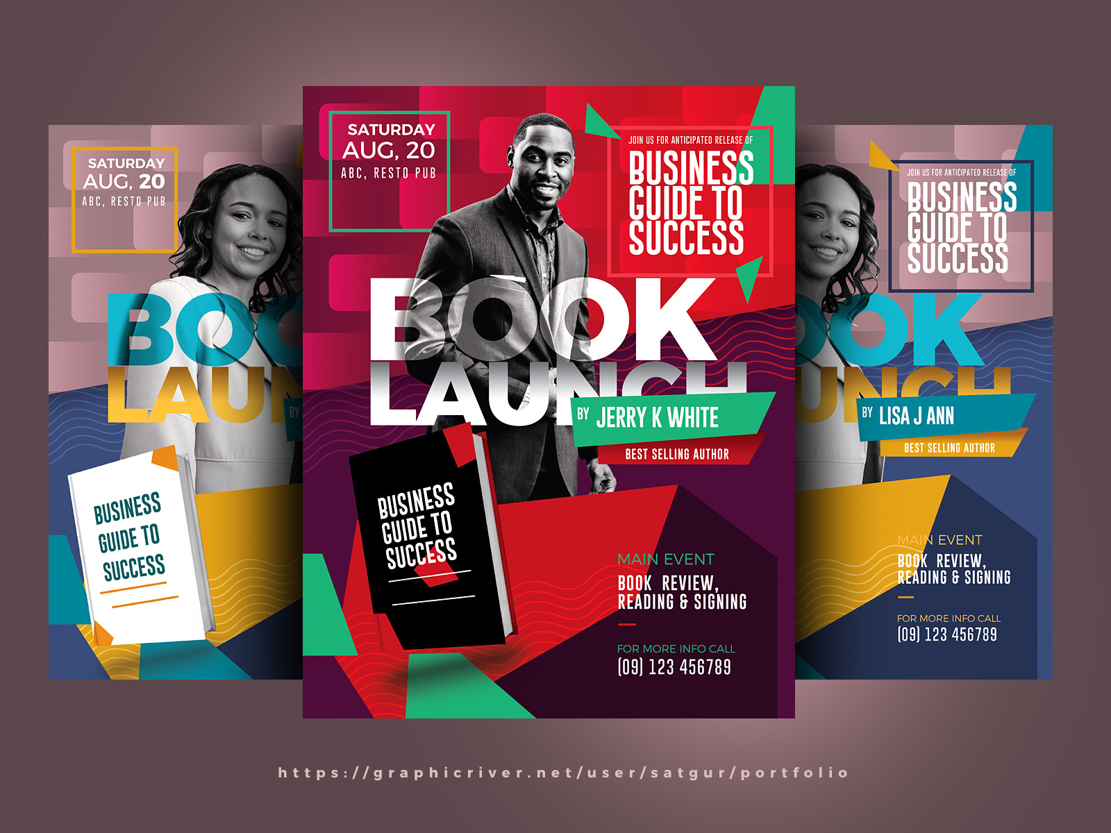 Dribbble Book launch flyer template jpg By Satgur Flyers