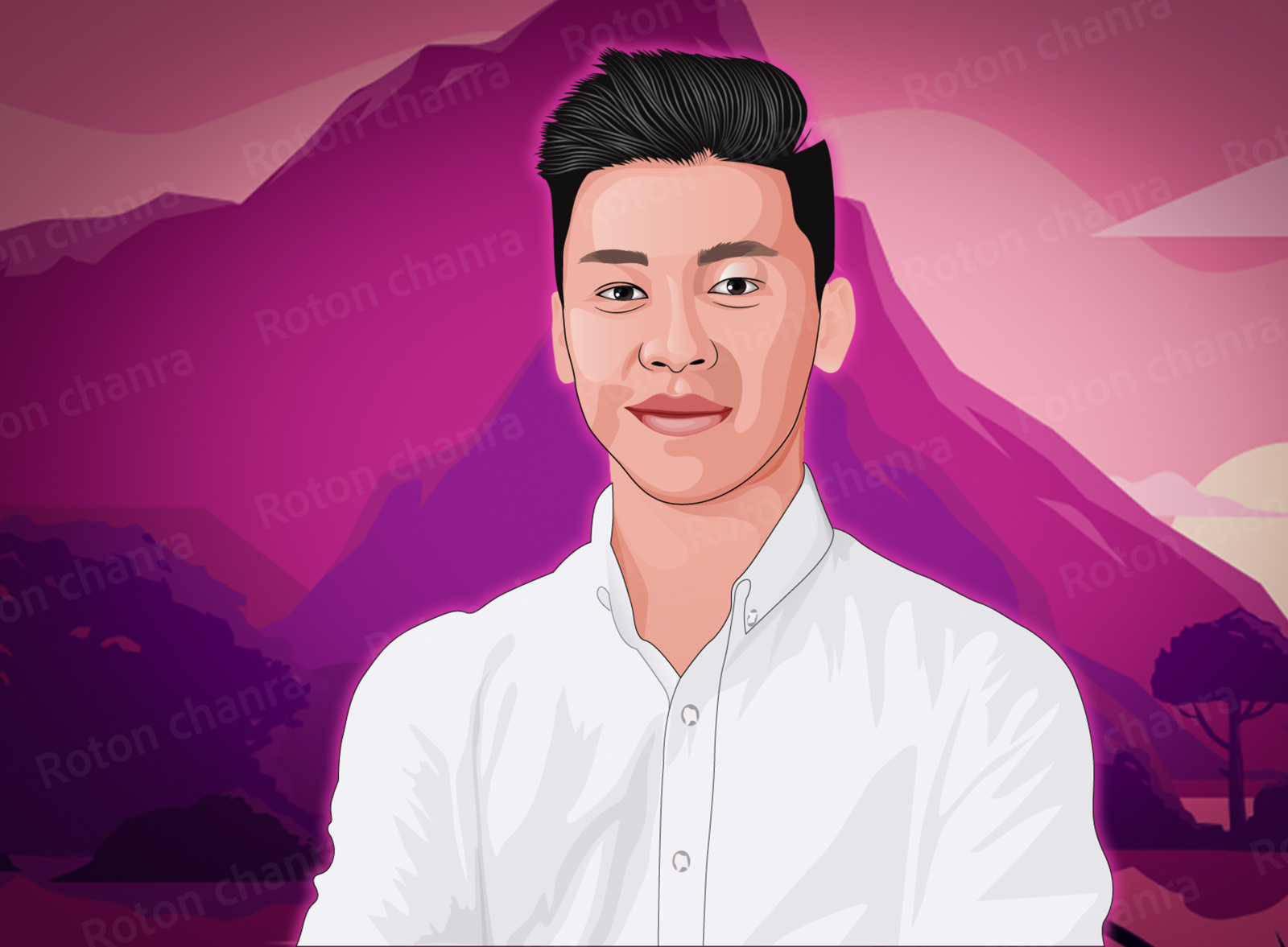 Cartoon Portrait for a cool customer by Roton Chanra Roy on Dribbble