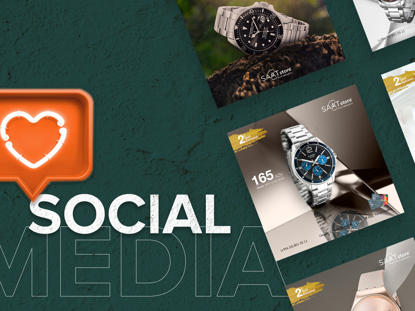 Social Media Watch- SaatStore | 2020 by Fidan Rahimova on Dribbble