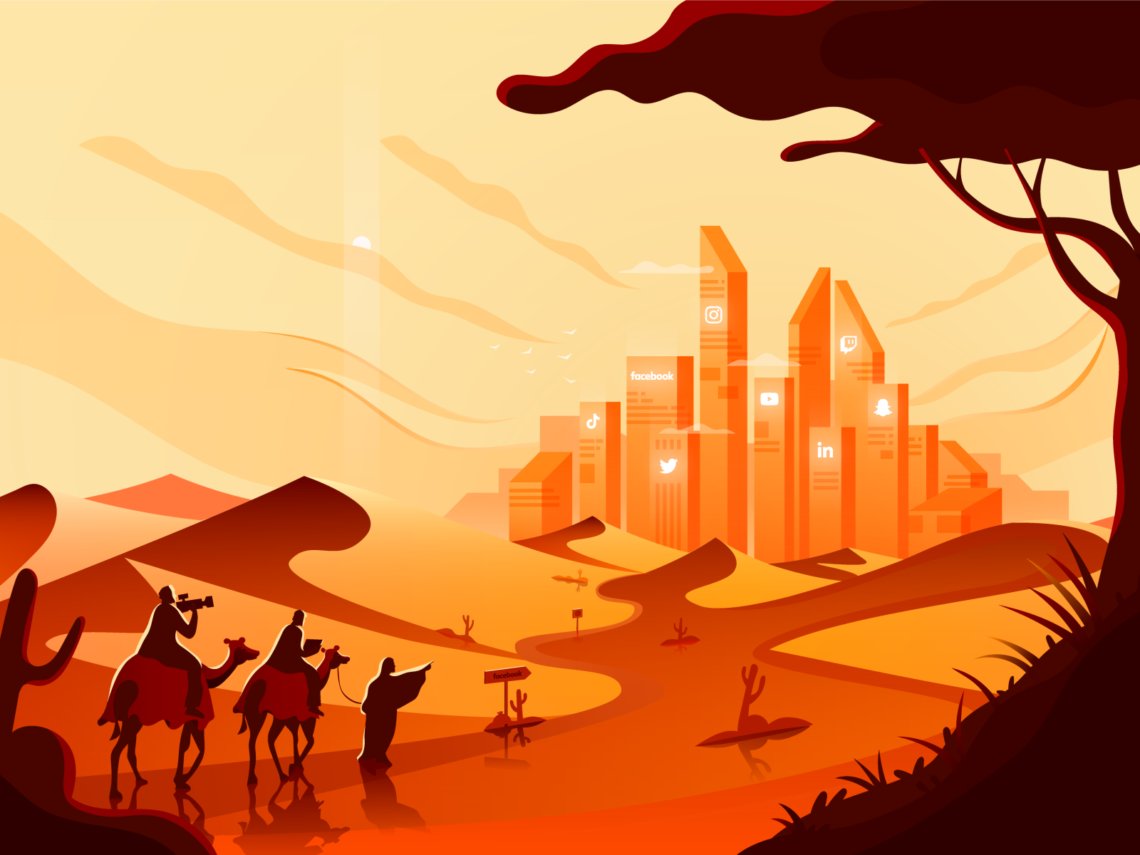 Desert walk by Fireart Studio on Dribbble