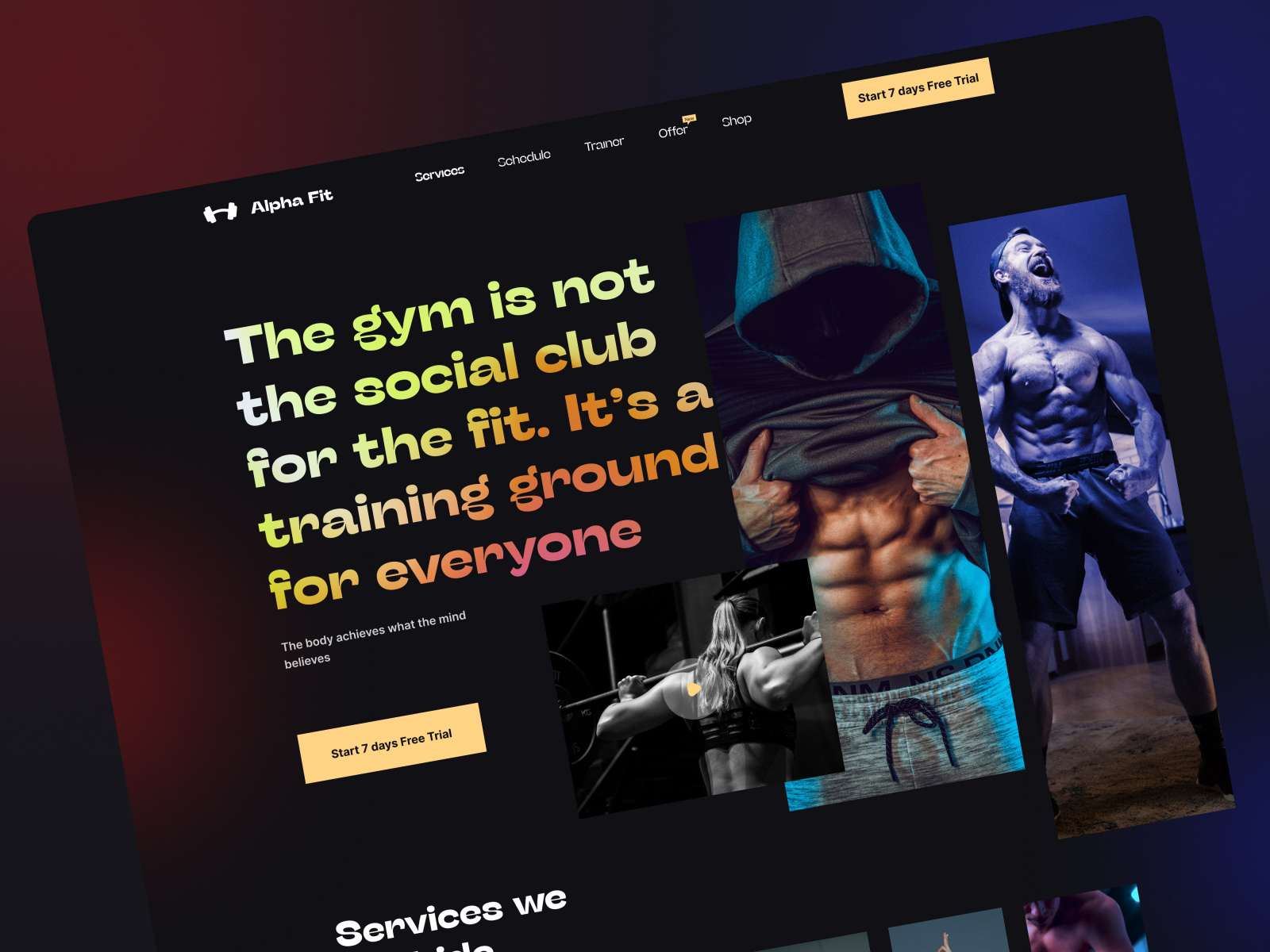 Fitness Website Home Page by Arjun Kumar on Dribbble