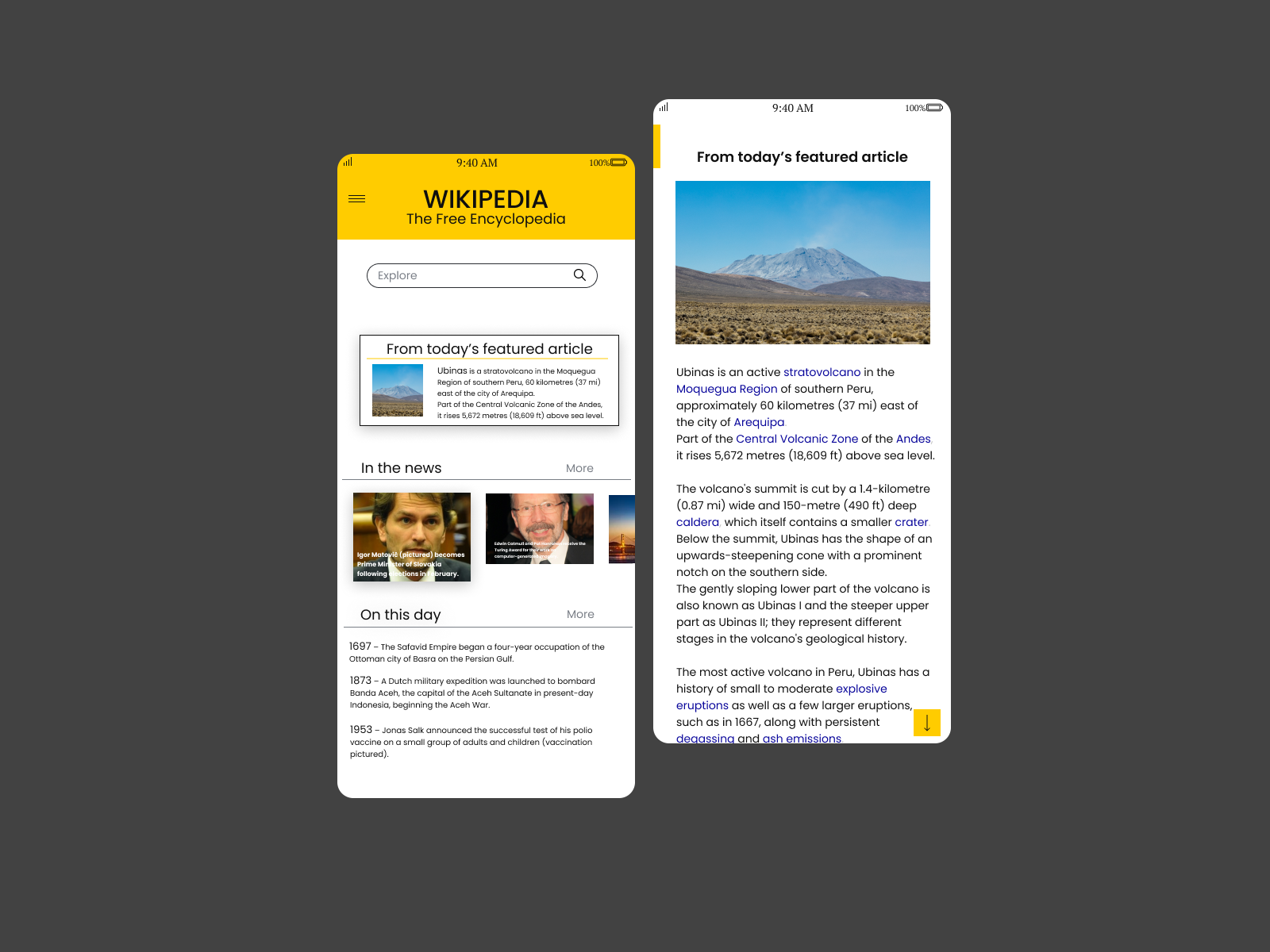 Wikipedia - Redesign Challenge by Shruthi Bettagare on Dribbble